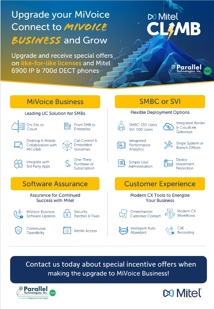 Upgrade MiVoice Connect - Parallel Technologies, Inc.